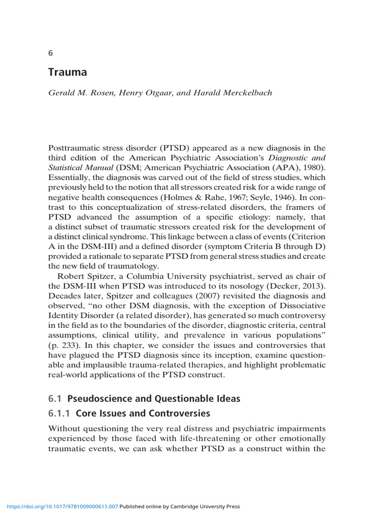 Trauma | Download Free PDF | Eye Movement Desensitization And ...