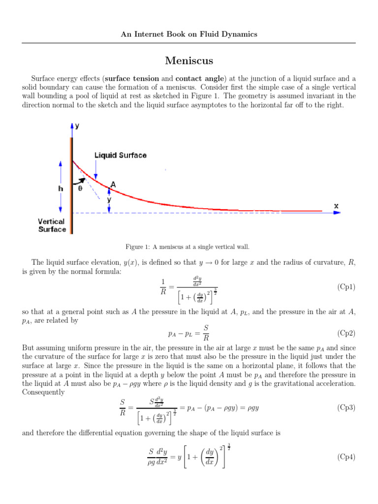 Meniscus | Download Free PDF | Pressure | Equations
