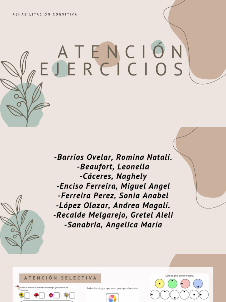 Ejercicios de Rehabilitación Cognitiva | PDF | Ciencia cognitiva