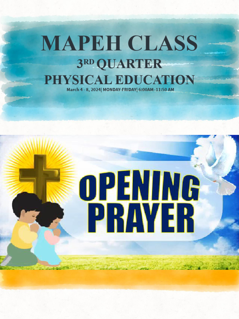 Mapeh Class (Quarter3 Week5) Pe (Day 1 and 2 Active Recreation ...
