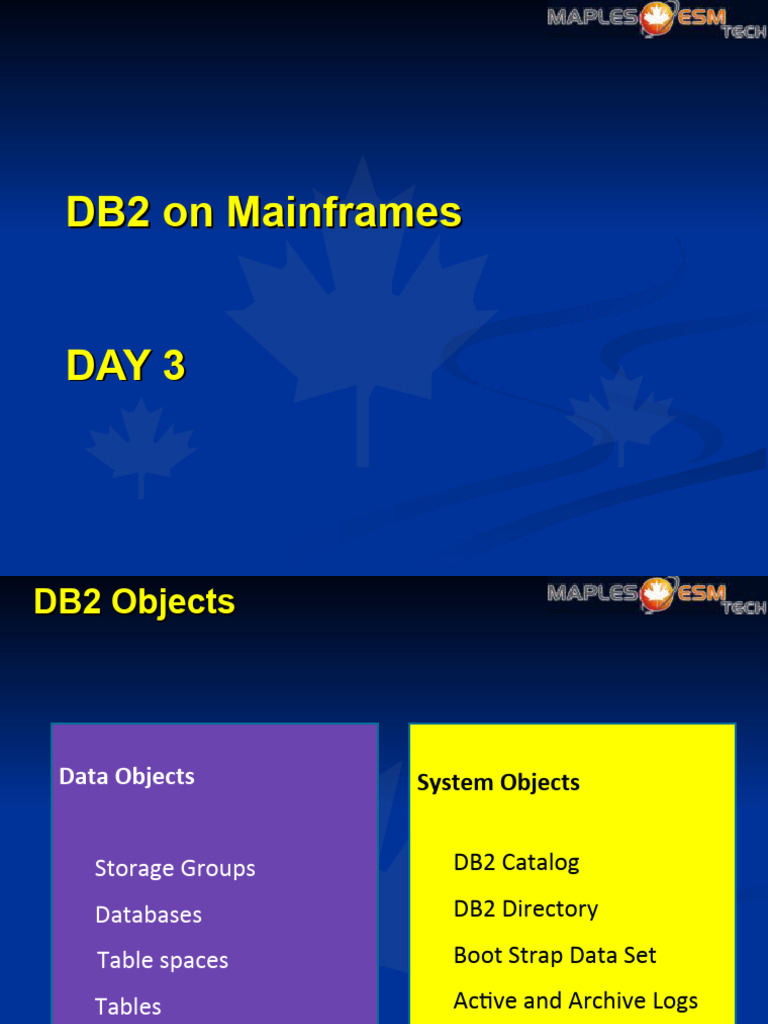 Db2 Mainframe Objects And Structures Pdf Database Index Table