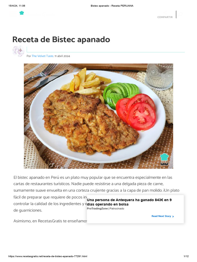 Bistec Apanado Peruano Fácil | PDF | filete | Panes