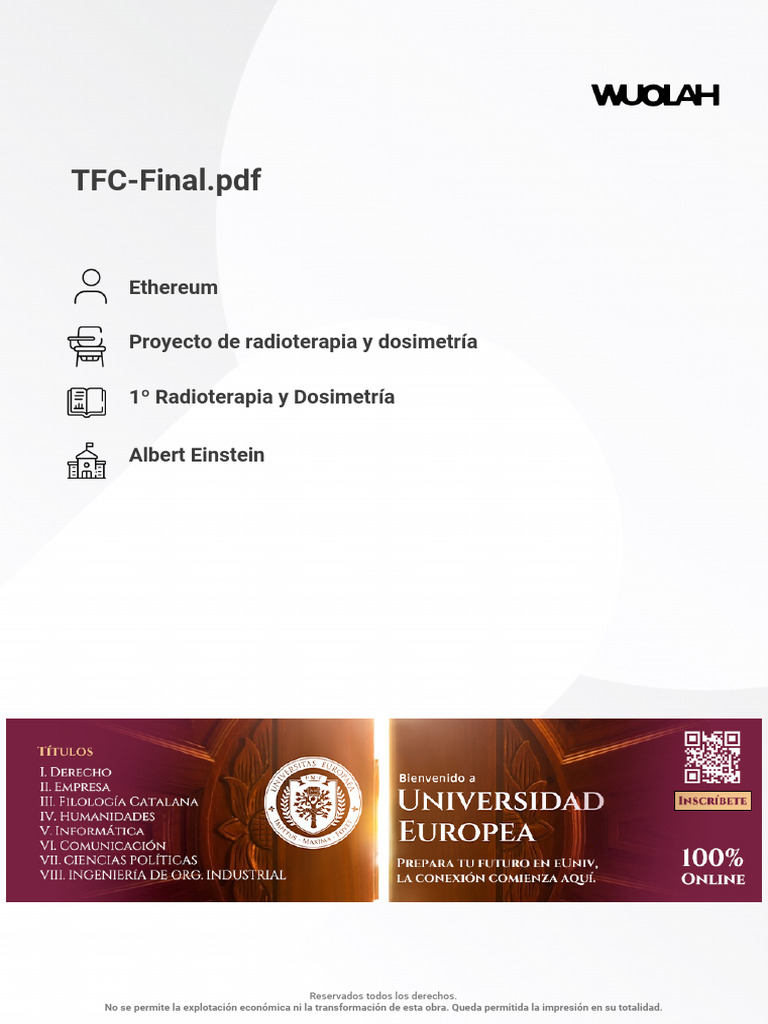 TFC Final | PDF | Terapia de radiación | Cáncer