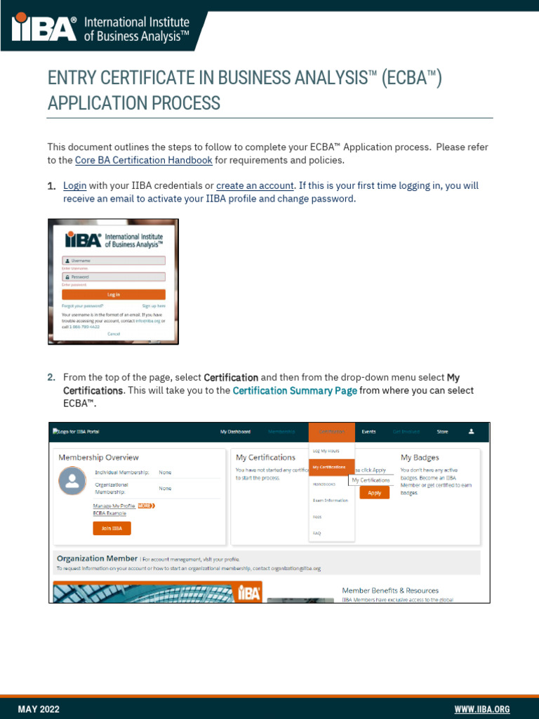 Ecba Application Process | PDF | World Wide Web | Internet & Web