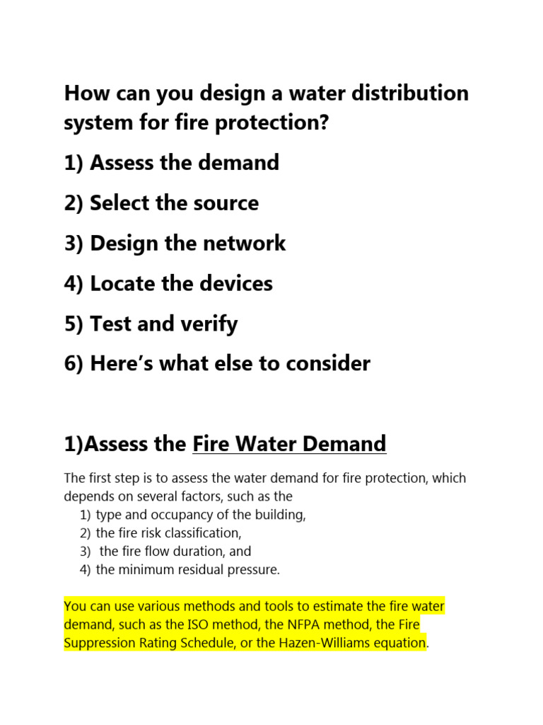 Design Fire Fighting System | PDF | Fire Sprinkler System | Civil ...