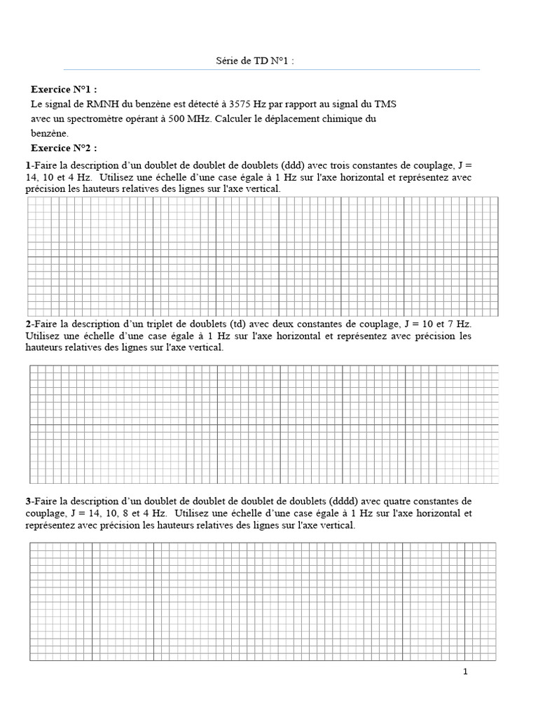 Exercices RMN : Multiplicités et Couplages | PDF | RMN du proton | Atomique