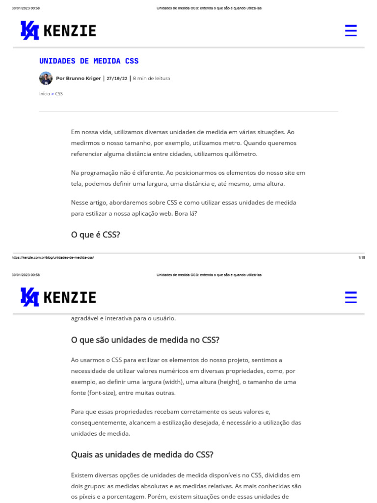 Unidades de Medida CSS - Entenda o Que São e Quando Utilizá-Las | PDF ...