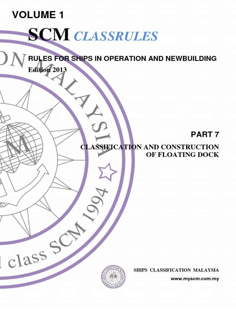 SCM Rules v1p7 - Class. & Cons. of Floating Dock (2013) | Download Free PDF | Bending | Stress ...
