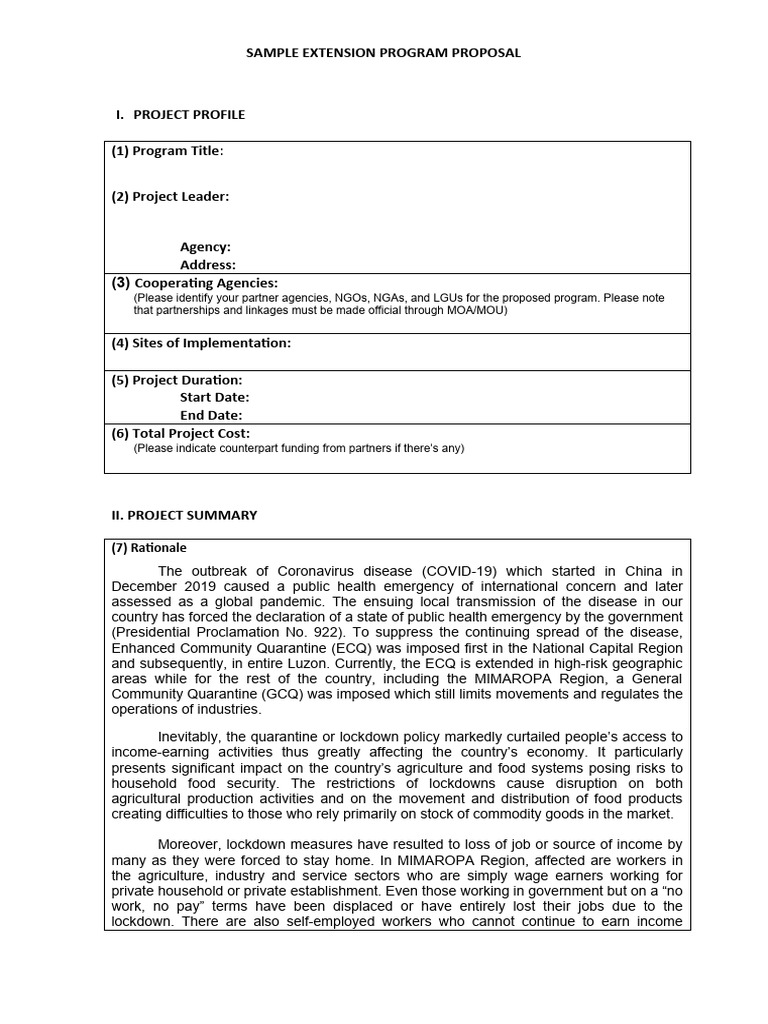 Sample Extension Program Proposal | Download Free PDF | Vegetables ...