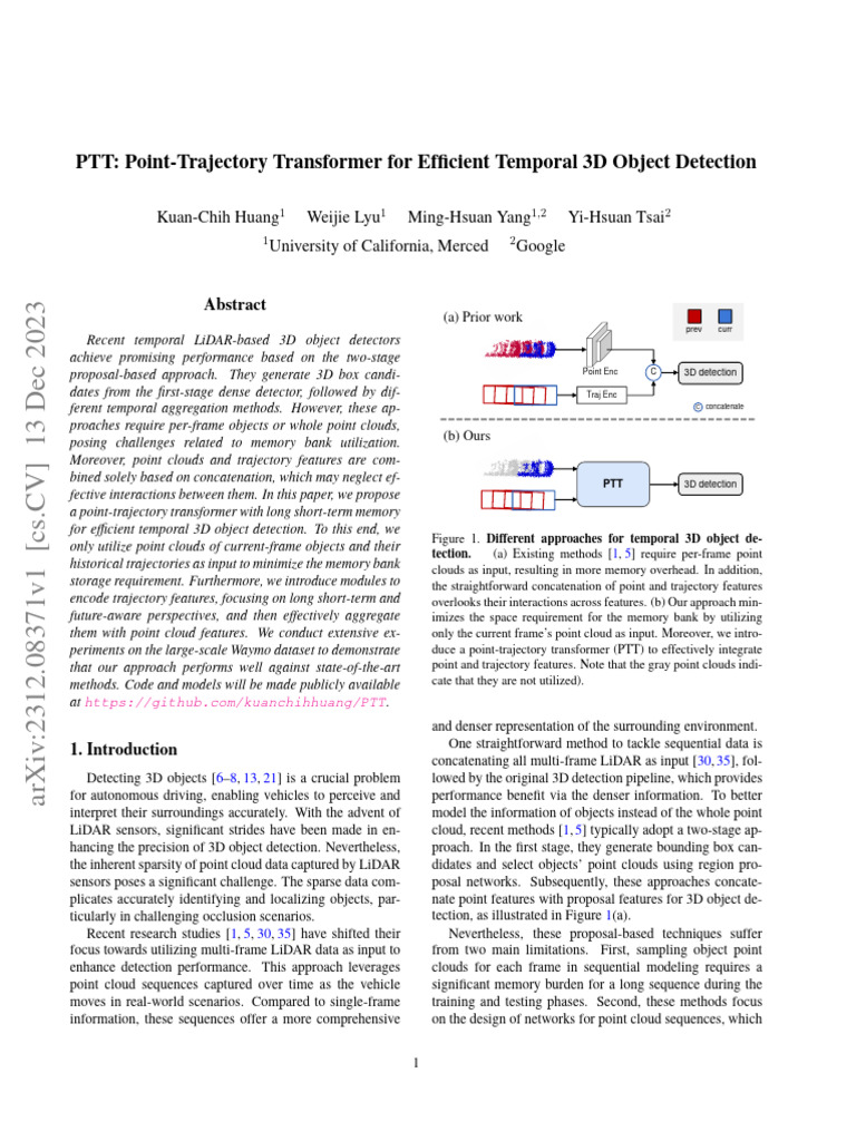 Point-Trajectory Transformer For Efficient Temporal 3D Object Detection ...