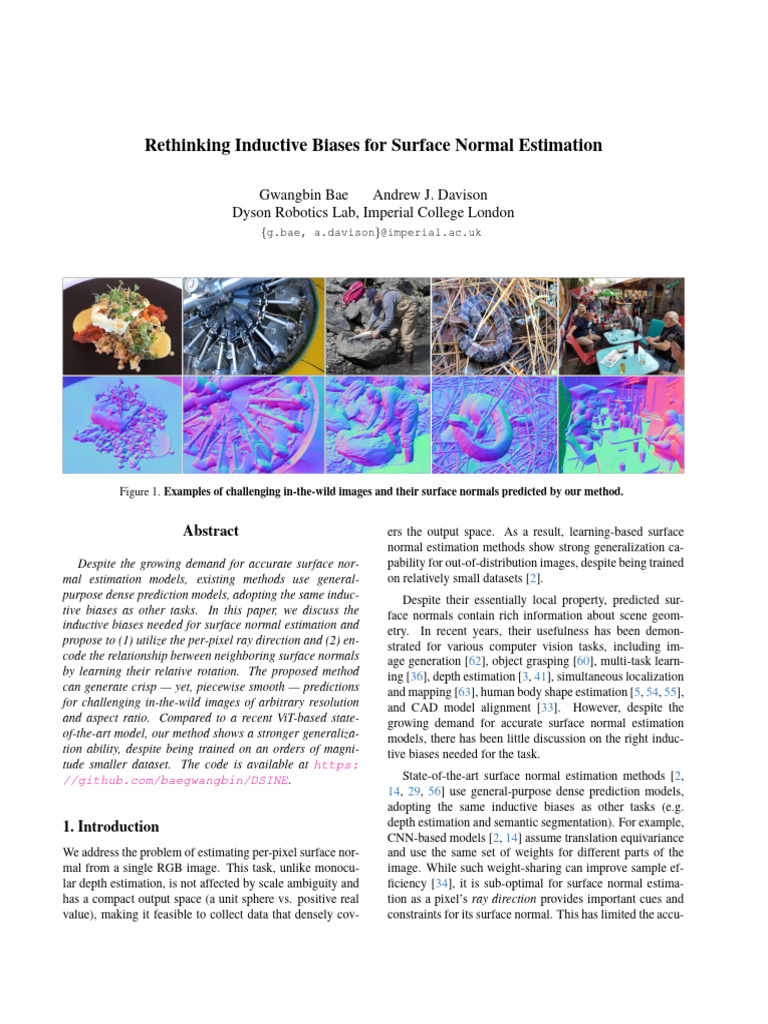 Rethinking Inductive Biases For Surface Normal Estimation | PDF | Angle | Rotation
