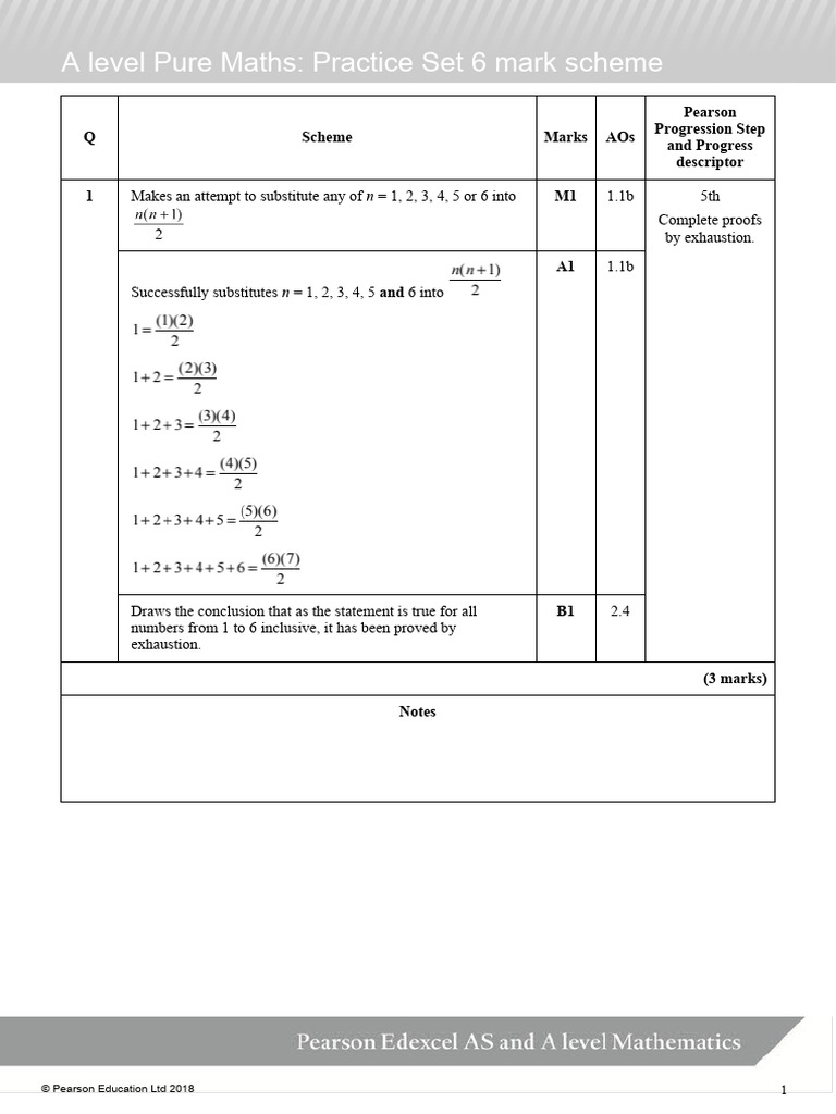 06 9MA0 01 9MA0 02 A Level Pure Mathematics Practice Set 6 Mark Scheme | PDF | Equations ...