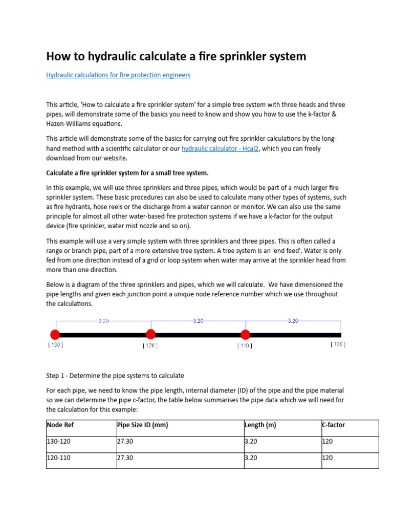 How To Hydraulic Calculate A Fire Sprinkler System | PDF | Fire ...