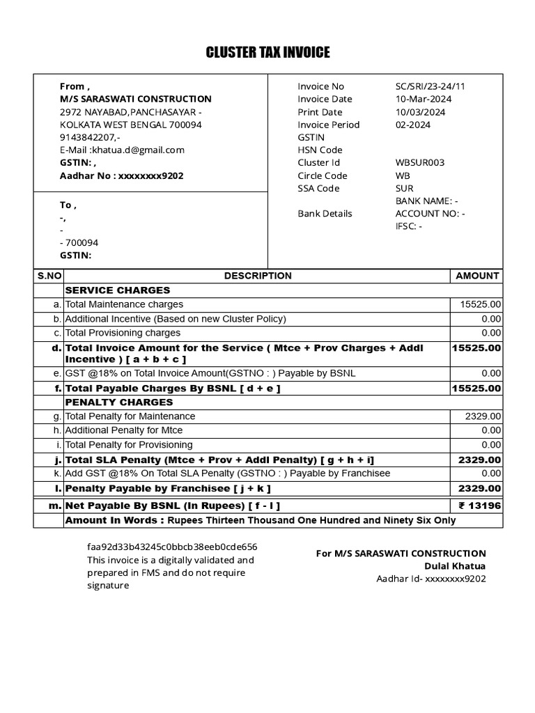 Invoice | PDF | Taxation | Payments