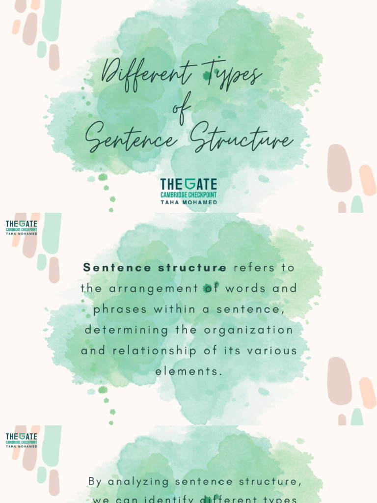 Different Types of Sentence Structure | PDF