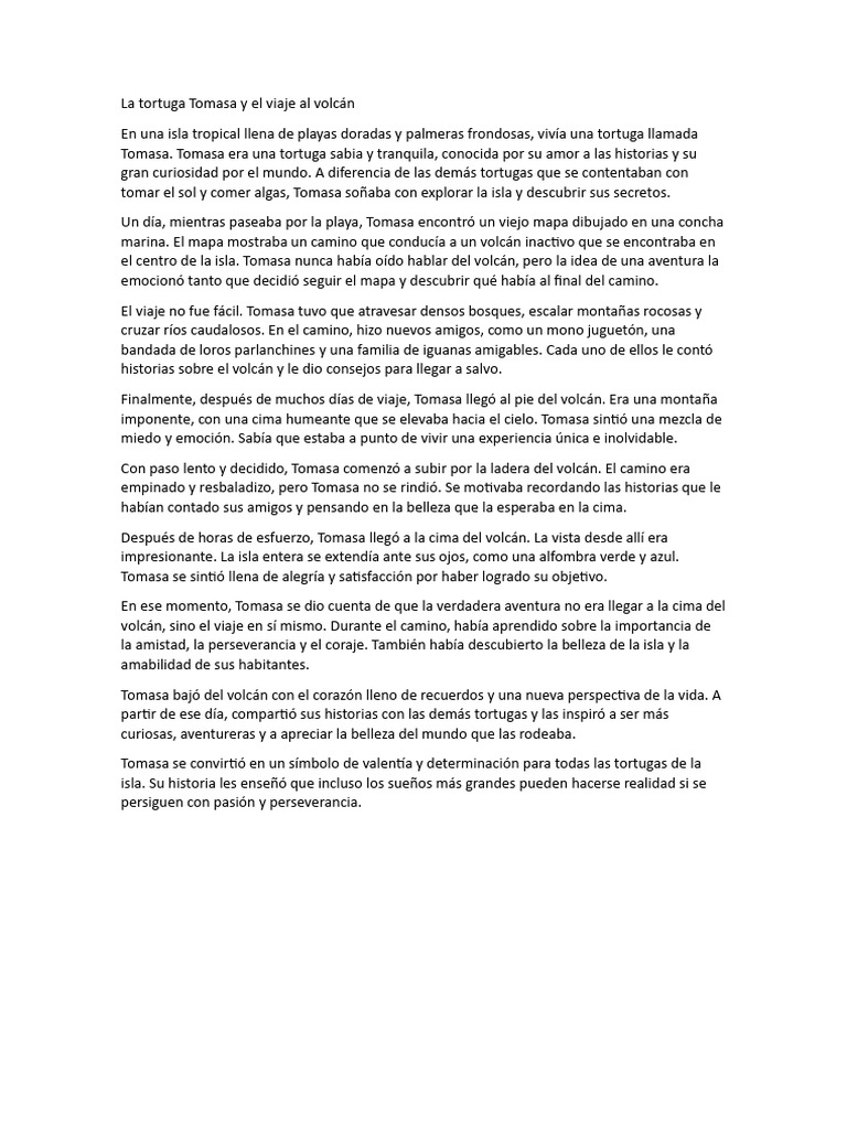 La aventura de Tomasa al volcán | PDF
