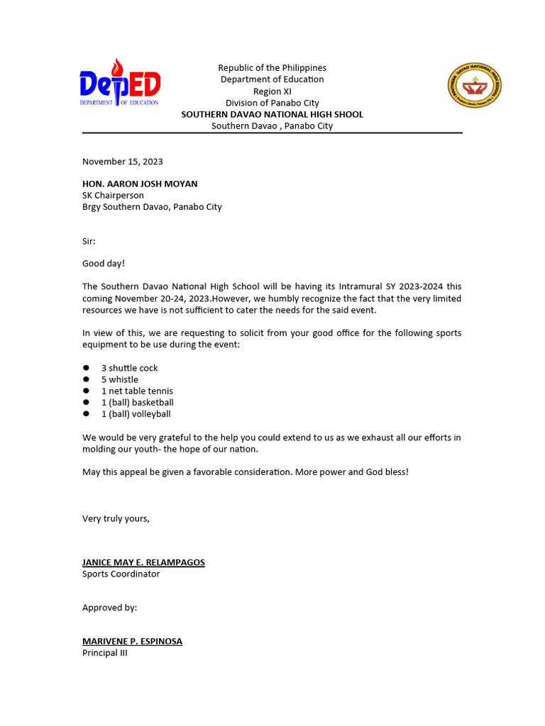 letter-for-intrams | PDF | Ball Games | Sports