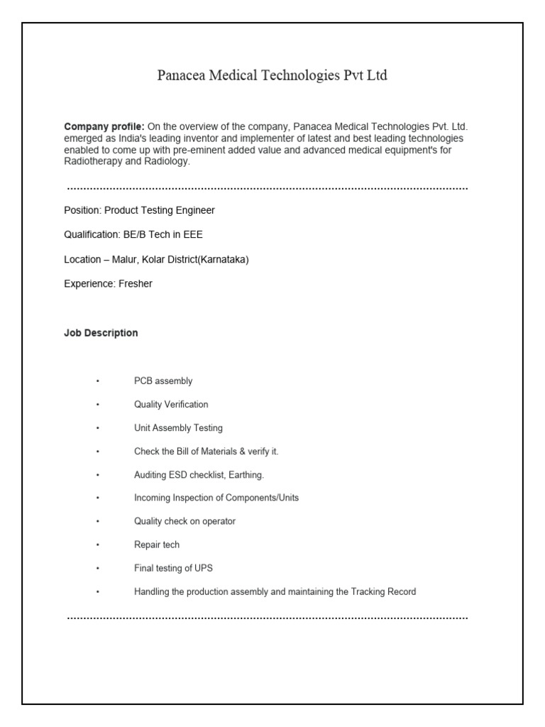 Panacea Medical Technologies - JD | PDF | Business