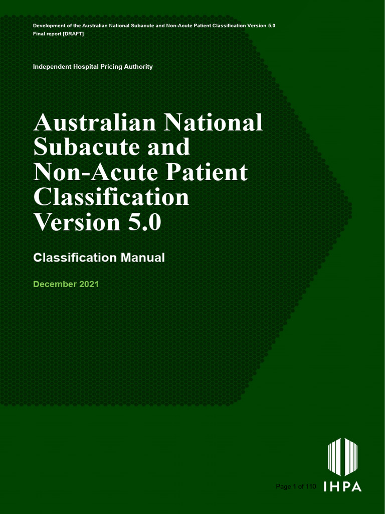 Australian National Subacute and Non-Acute Patient Classification ...
