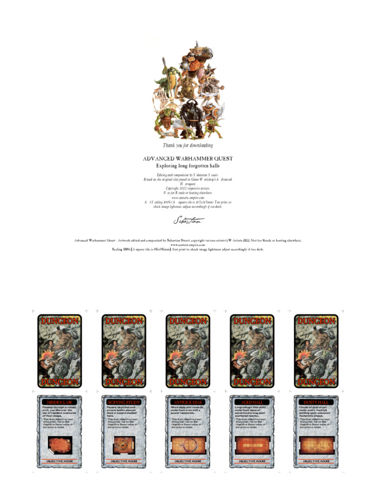 Dungeon Cards Adv WHQST | PDF | Fantasy Role Playing Games | Campaign ...