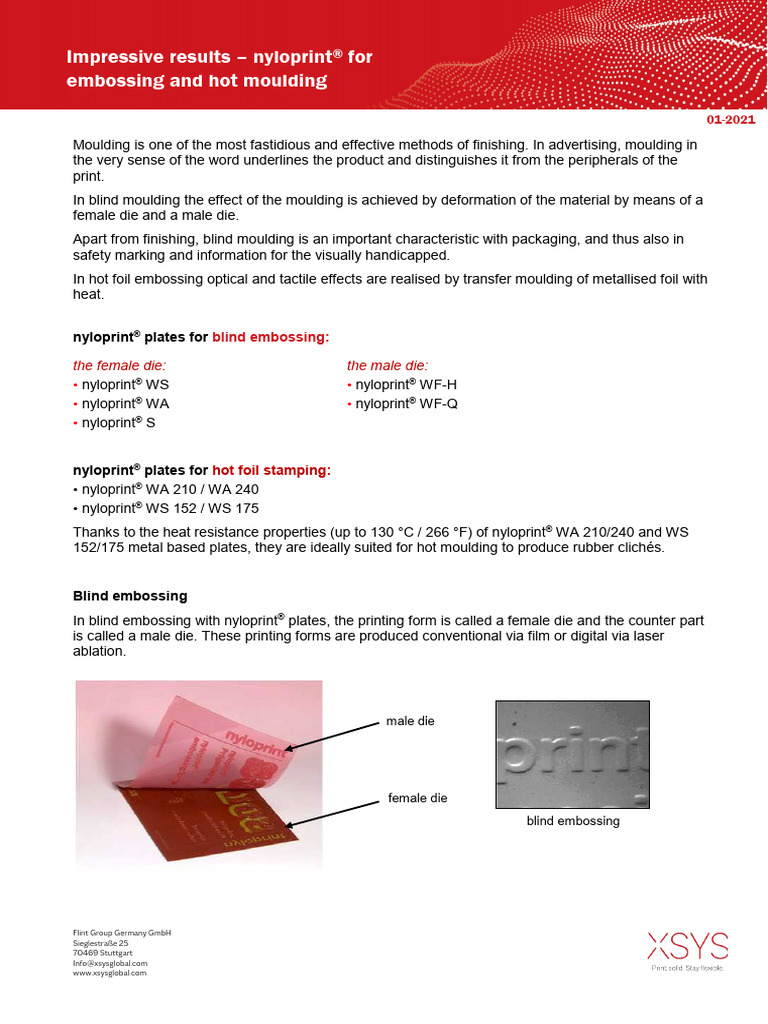 nyloprint_embossing_and_hot_moulding_EN (1) | PDF | Printing ...