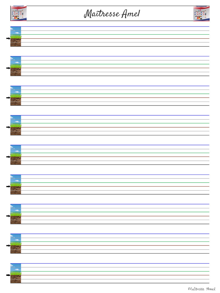 Fiches Écriture Lignes Adaptées Amel | PDF