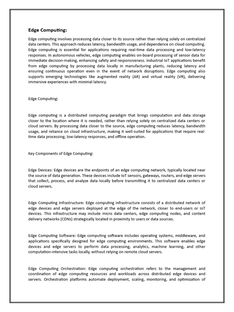 Edge Computing | PDF | Internet Of Things | Computing