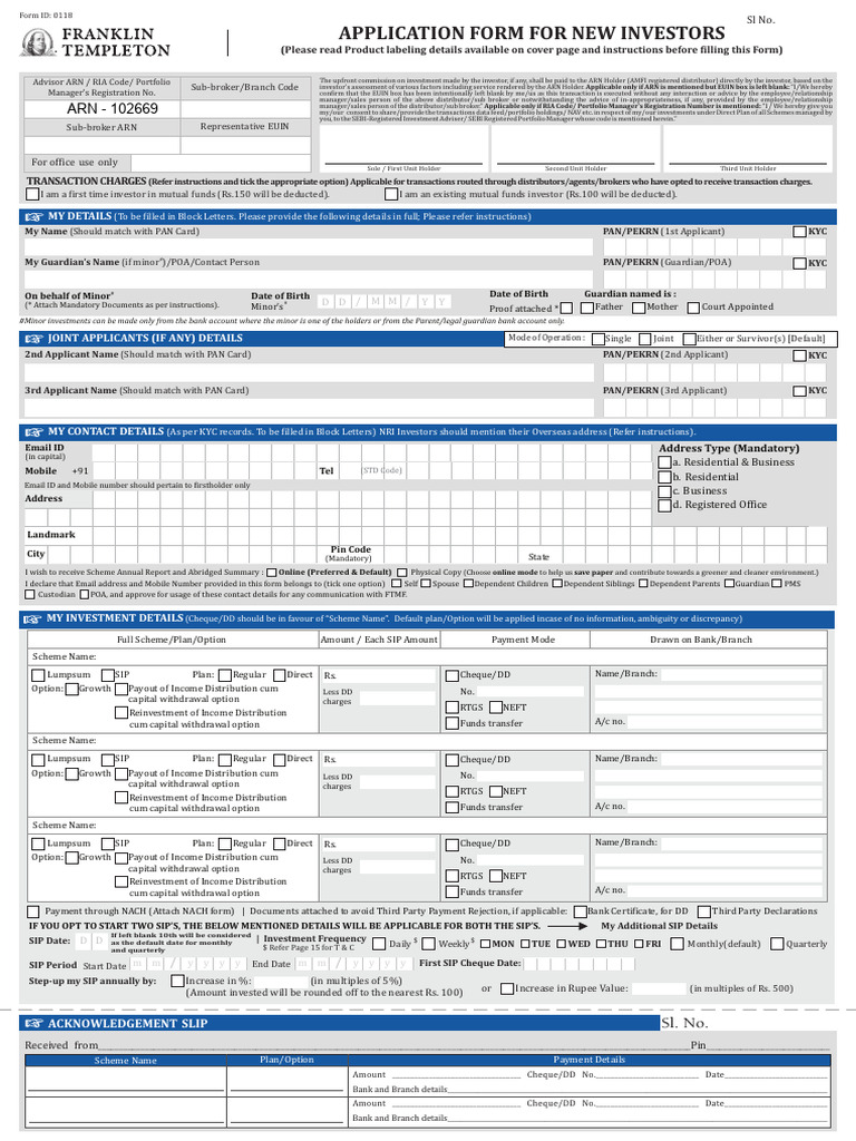 Franklin Common Application Form | PDF | Identity Document | Cheque