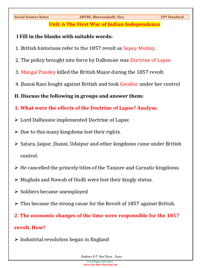 10th Standard Social Science Notes | PDF | Agriculture | Mahatma Gandhi