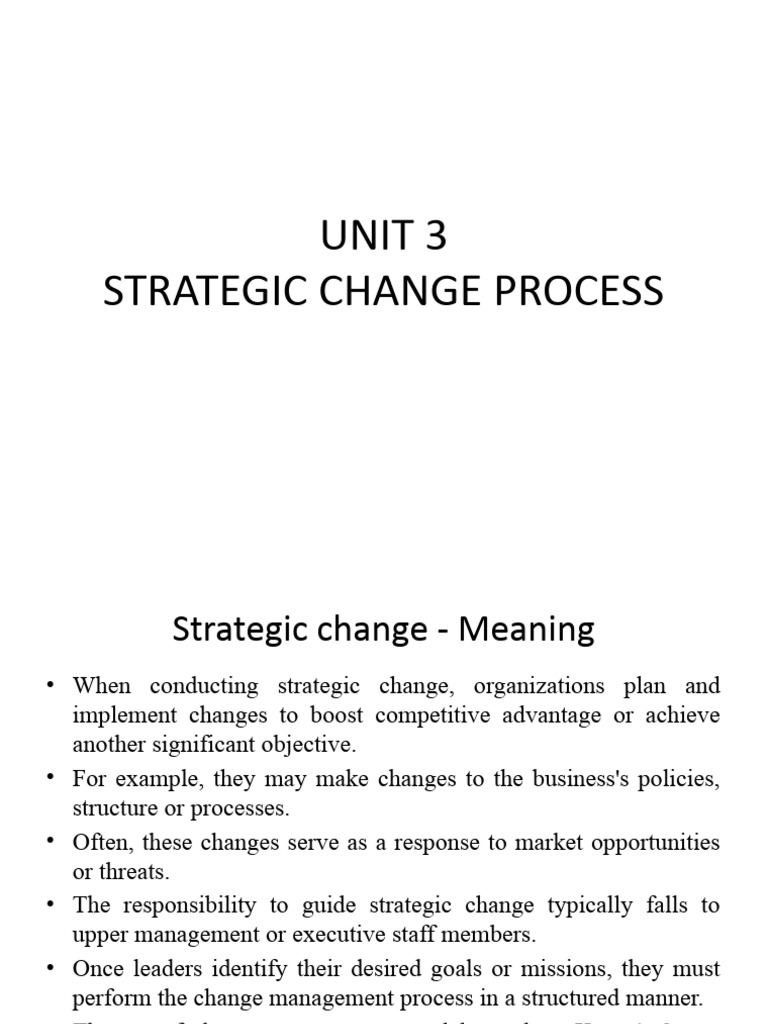 Unit 3 Strategic Change Process | PDF | Self Esteem | Psychology