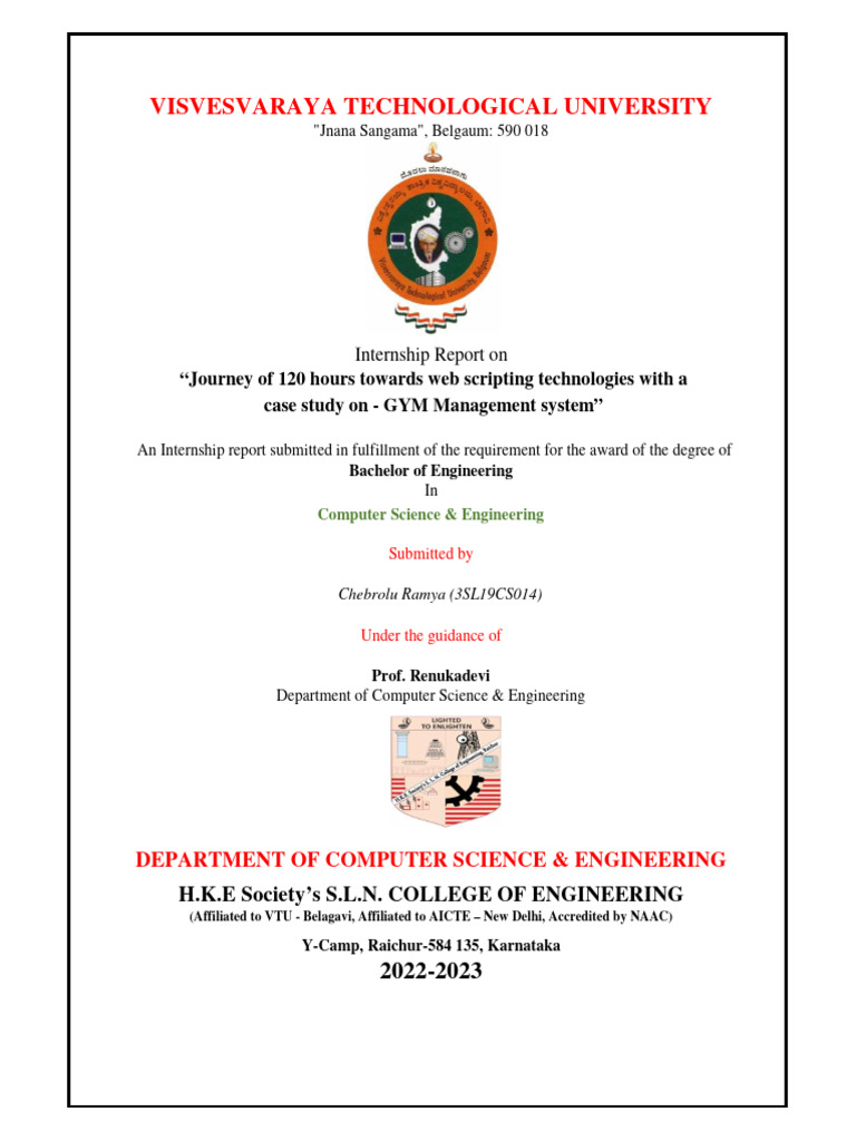 Front Pages Internship Report 2022-23 | PDF | Information Technology ...