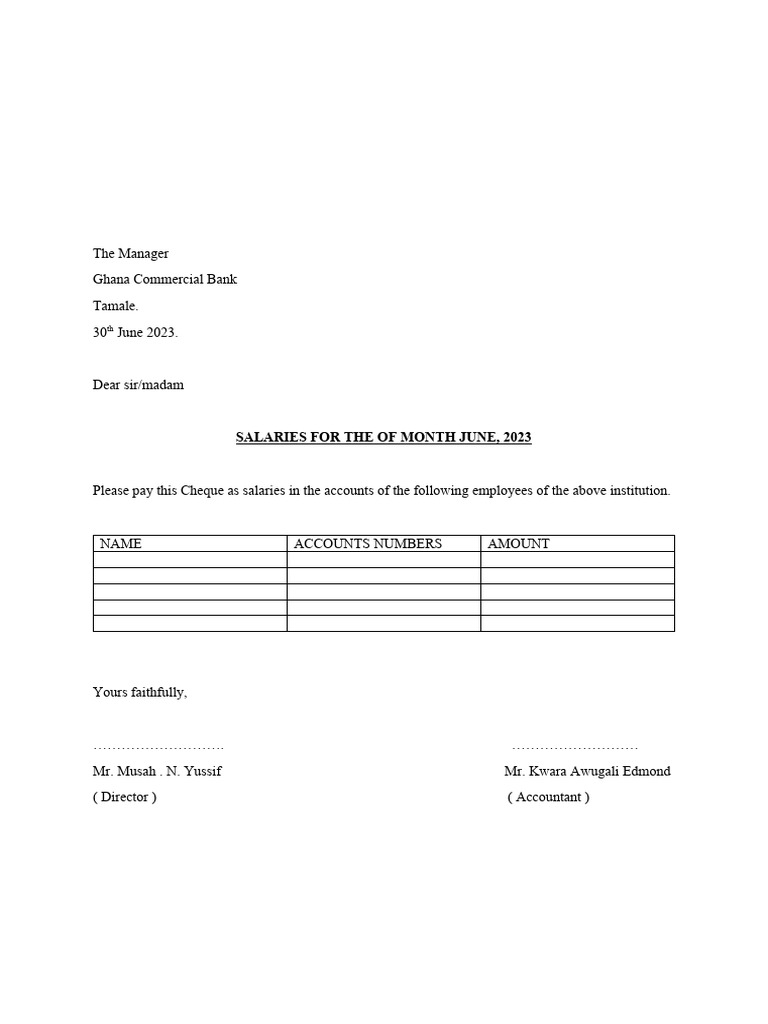 Bank Advice Letter | PDF