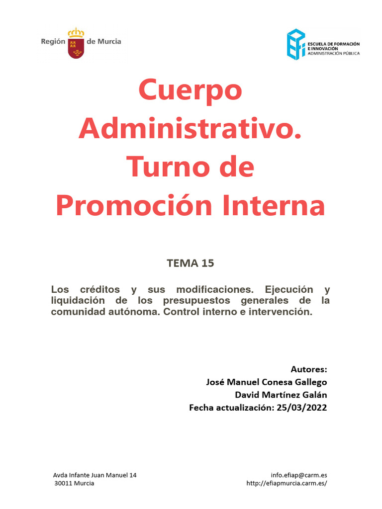 117858-Tema 15-Admin-25032022 | PDF | Presupuesto | Pagos