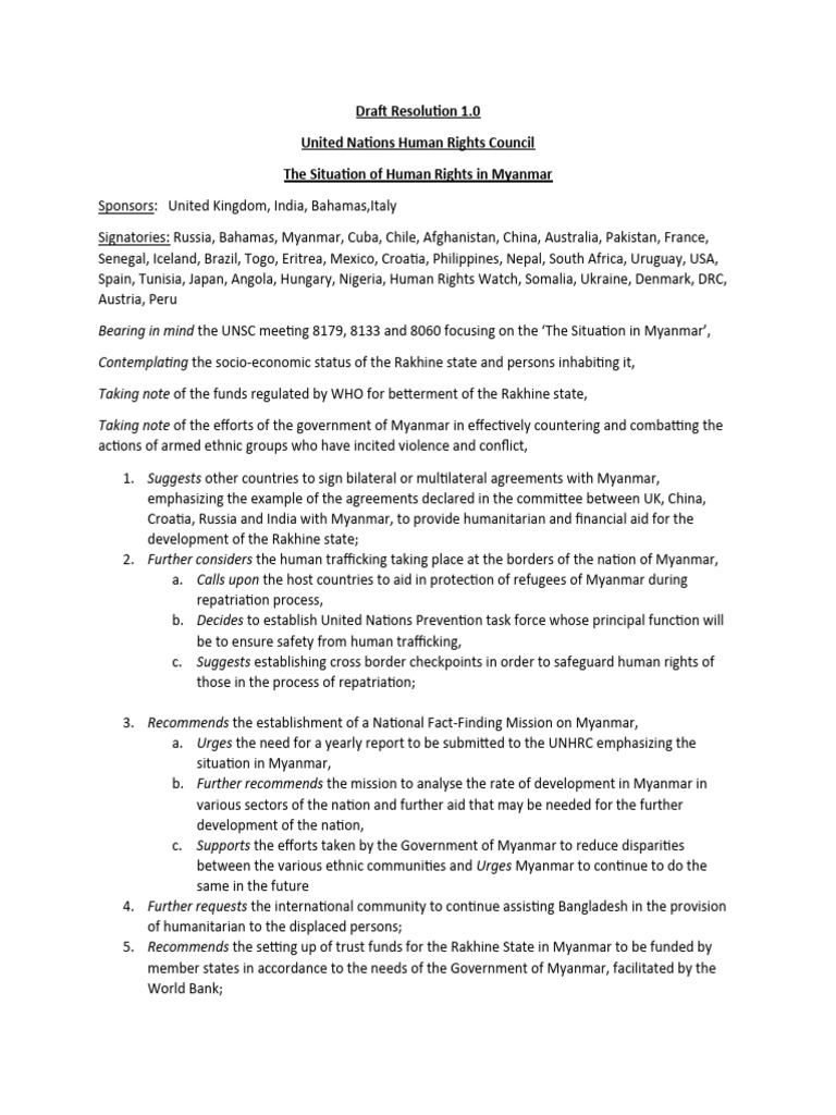 Examples of Documentation | PDF | Myanmar | Refugee