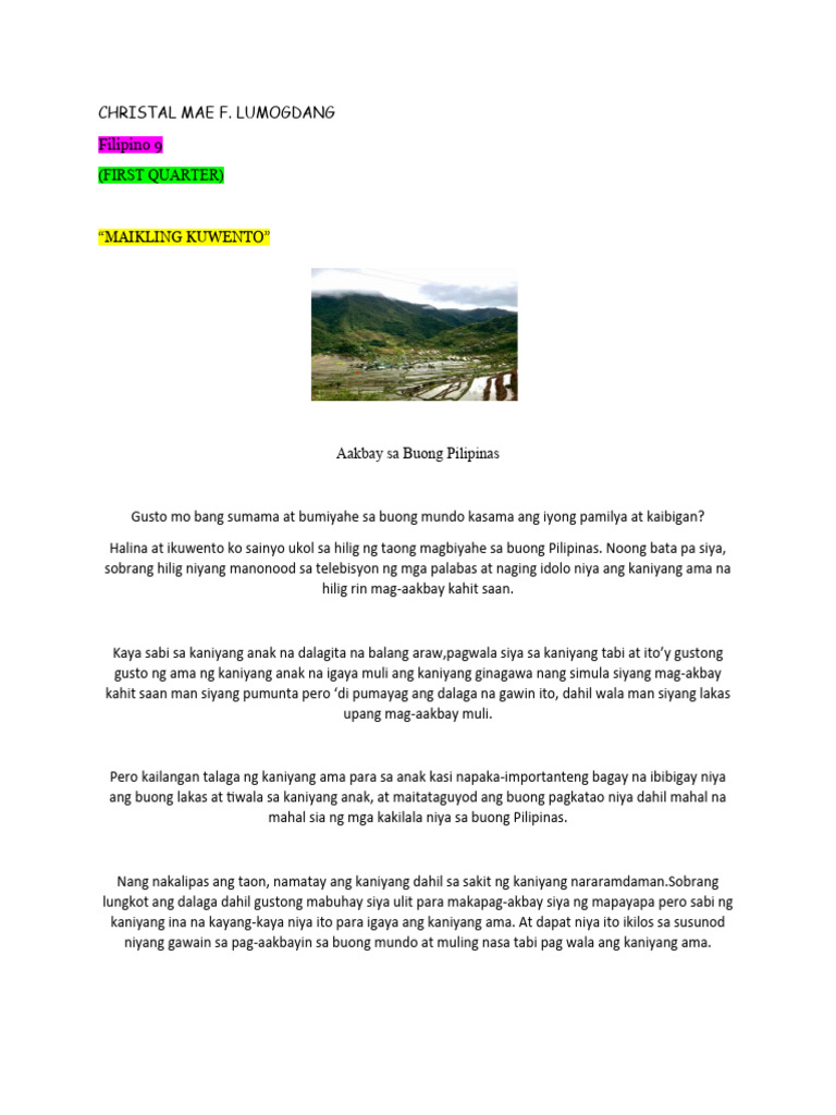 Filipino 9 Performance Task | PDF