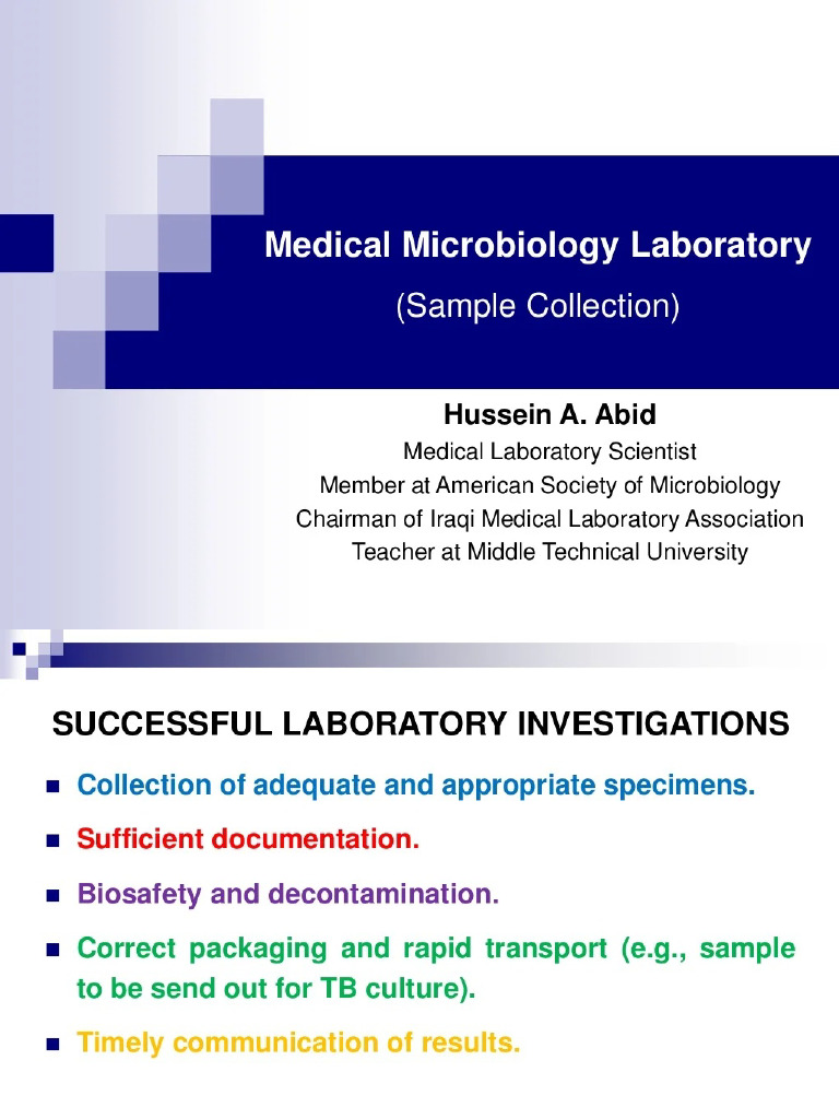 collection and tranportation of clinical samples | PDF