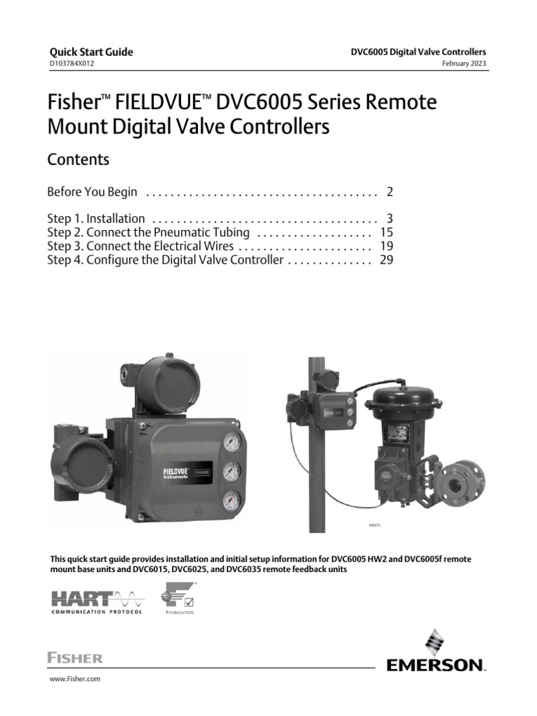Quick Start Guide Fieldvue Dvc6005 Series Remote Mount Digital Valve Controllers en 123640 (1 ...
