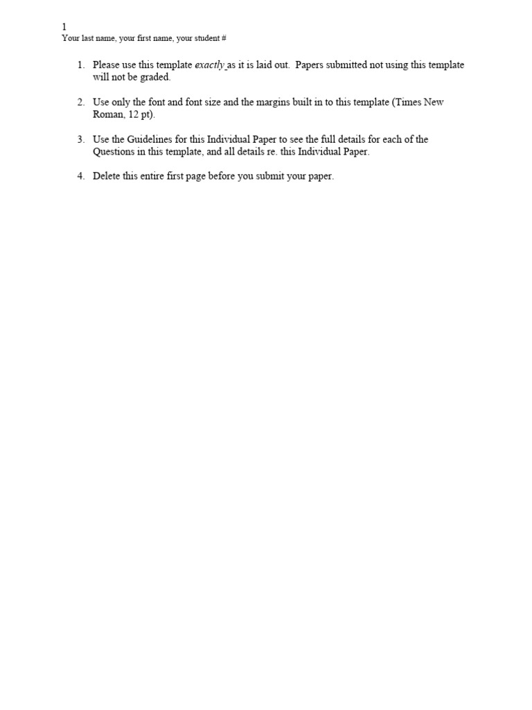 Template - Individual Paper | PDF