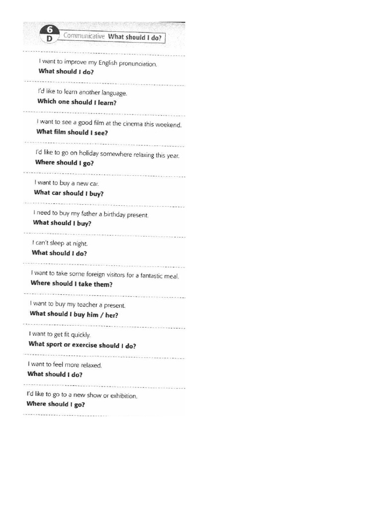 SHOULD-speaking activity | PDF