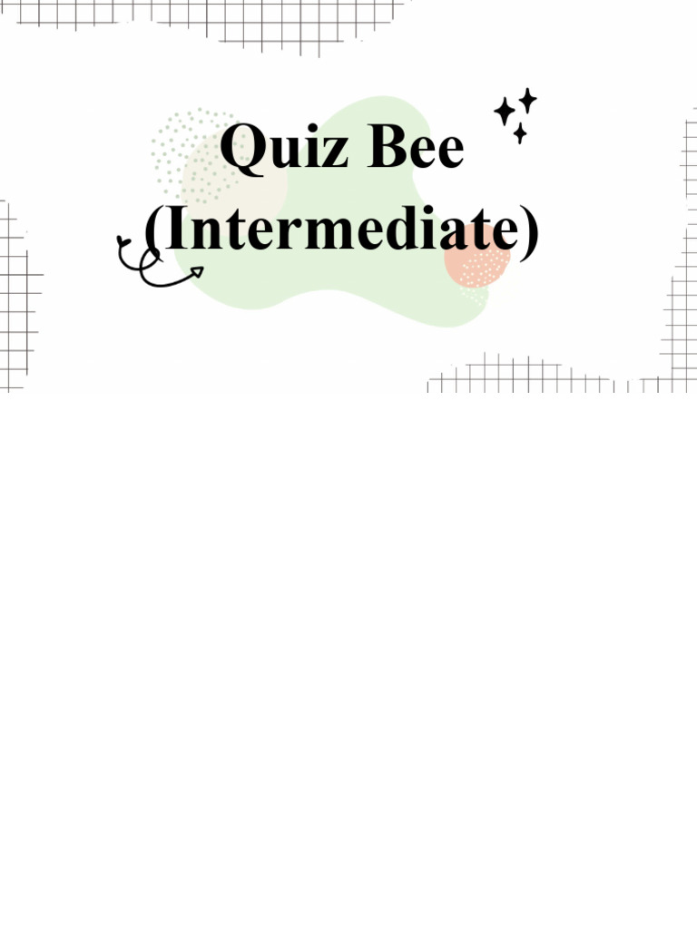 Quiz Bee Grades 3 and 4 | PDF | Word | Linguistics