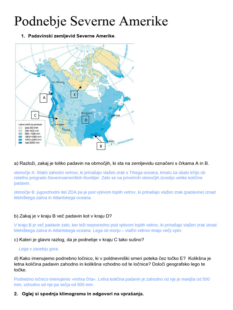 Podnebje Severne Amerike | PDF
