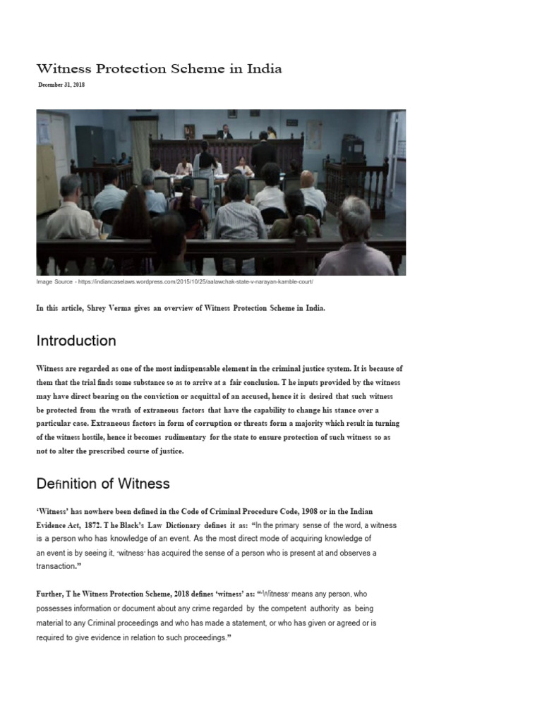 .Trashed-1715768026-Witness Protection Scheme in India - IPleaders ...