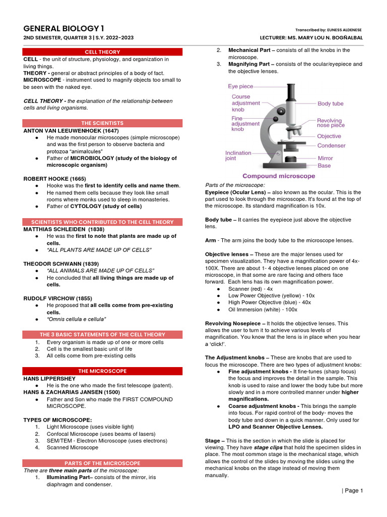 Gen-Bio 1 | PDF | Epithelium | Cell (Biology)