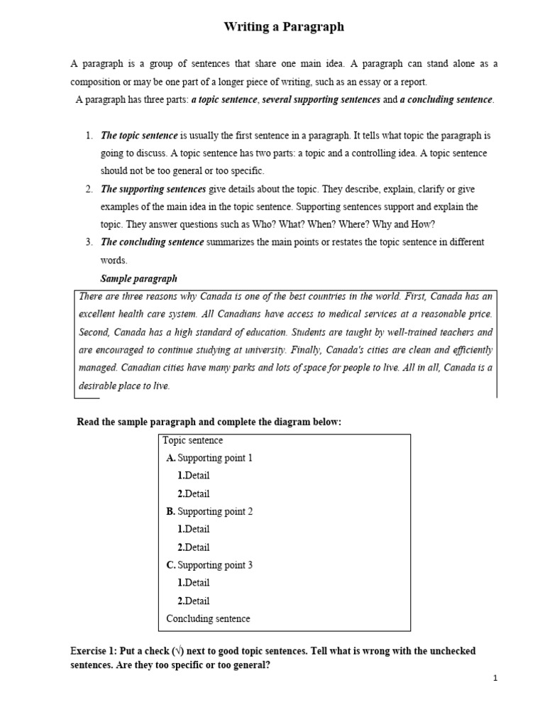 Paragraph Writing Basics | PDF | Waiting Staff | Restaurants