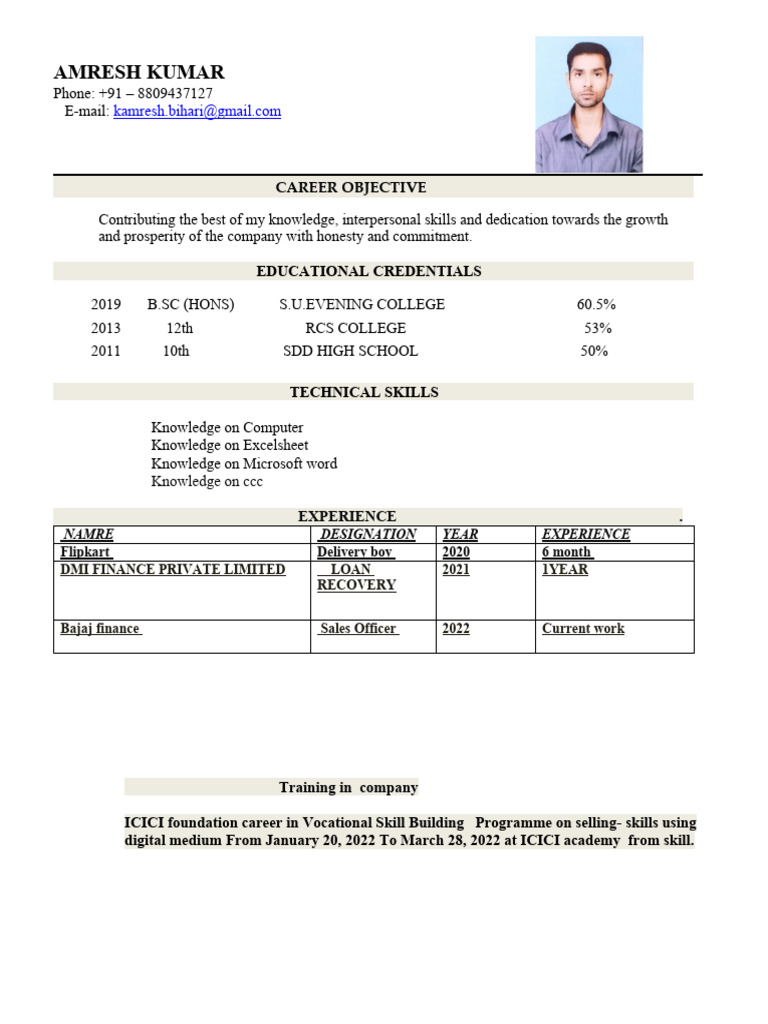 Naukri AmreshKumar (2y 6m) | PDF