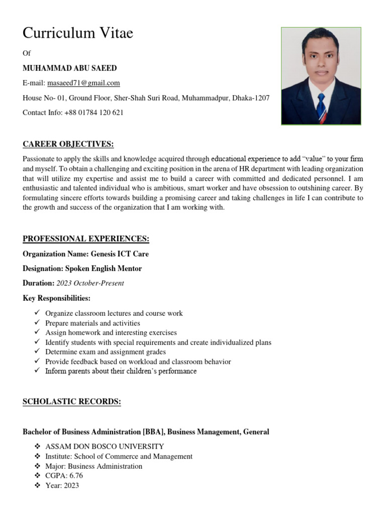 CV of Saeed 11032024 | PDF