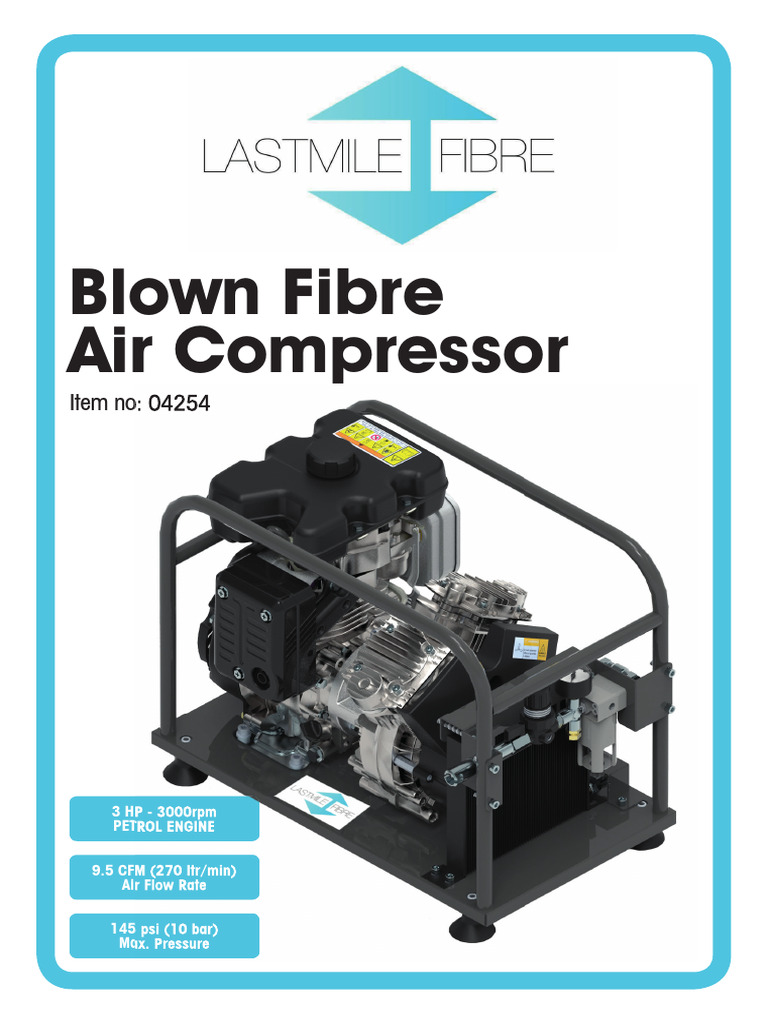 LastMile Fibre Blowing Compressor Petrol Datasheet | PDF