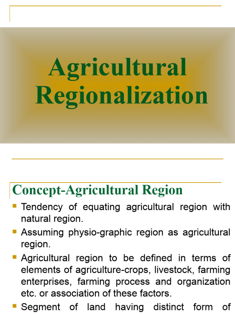 Agricultural Regionalisation | PDF | Agriculture | Crop Rotation