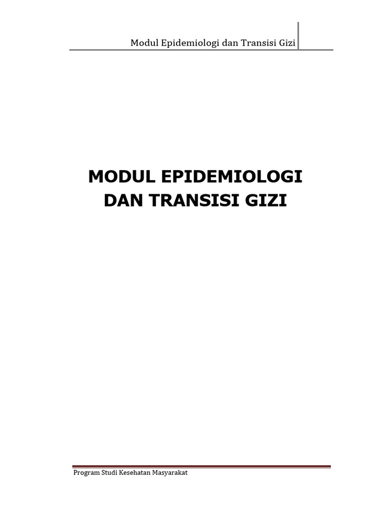 Epidemiologi Dan Transisi Gizi | PDF