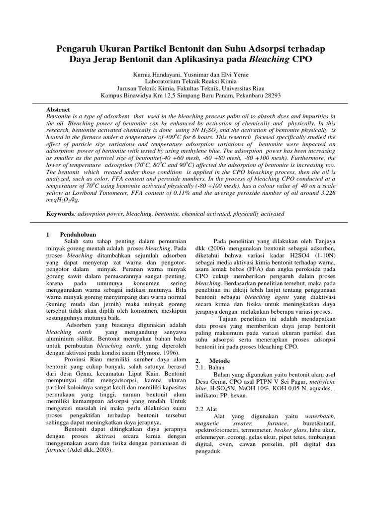 TKS 2013 Jurnal | PDF | Adsorption | Physical Chemistry